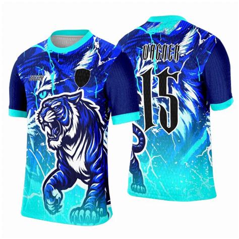 Arte Estampa Camisa Interclasse Tigre Azul — Janete Artes