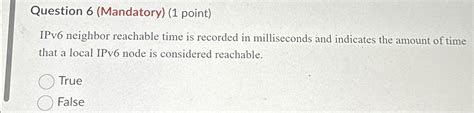 solved question 6 mandatory 1 ﻿point ipv6 ﻿neighbor