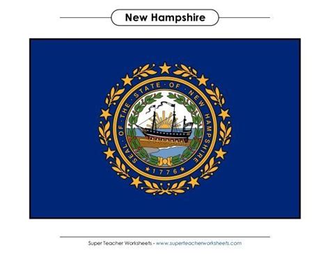 New Hampshire State Flag Full Color Version Printable States