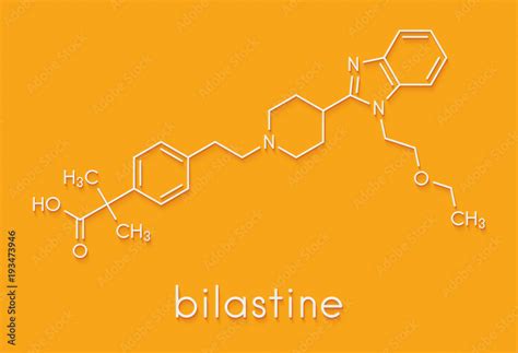 Bilastine Antihistamine Drug Molecule Skeletal Formula Stock Illustration Adobe Stock