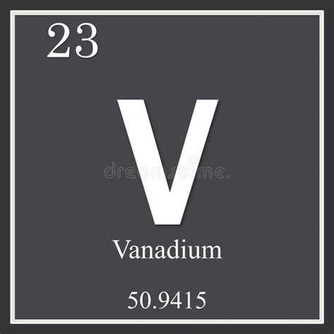 Vanadium Chemical Element Dark Square Symbol Stock Illustration
