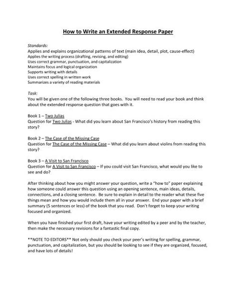 How To Write An Extended Response Paper