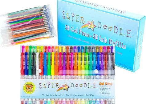 Super Doodle Gel Pens 50 Pack Brown Earth Tones Glitter Colors