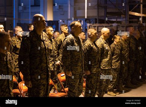 Us Marines With Marine Wing Support Squadron Mwss 172 Stand At