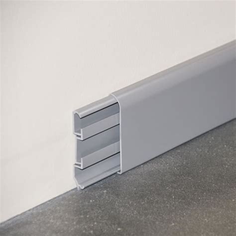 Plinthe Passe Câble Pvc 80 Mm Gris 1 M À Lunité Cdiscount Bricolage