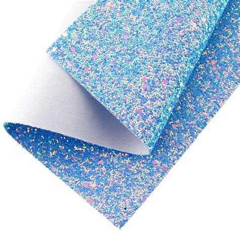 Iridescent Mermaid Chunky Glitter Fabric Crafting Sheets Hairbow Center
