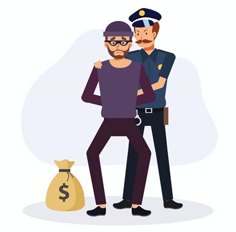 Police Man Caught The Robber Criminal 3374150 Vector Art At Vecteezy