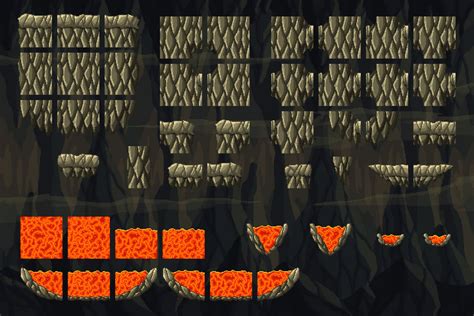 Free Dungeon Platformer Pixel Art Tileset - CraftPix.net