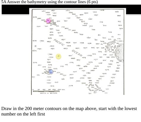 5a Answer The Bathymetry Using The Contour Lines 6