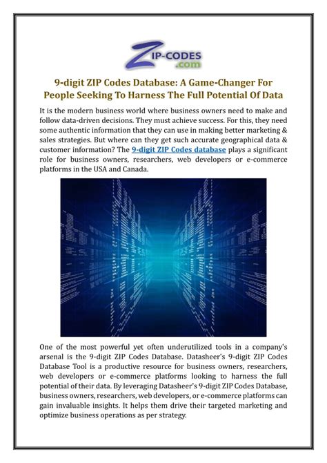 Ppt The Power Of 9 Digit Zip Codes A New Era In Data Optimization