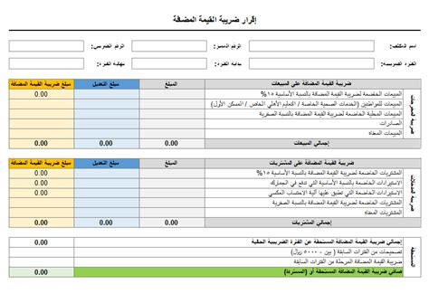 إقرار ضريبة القيمة المضافة محاسب رقمي