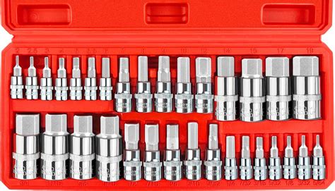Bates Hex Bit Socket Set 32 Pieces Set With Case 1 4 3 8 And 1 2