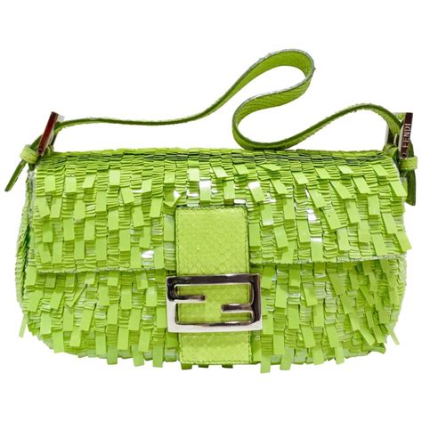 Fendi 1990s Green Sequin Baguette Bag At 1stdibs Green Fendi Baguette