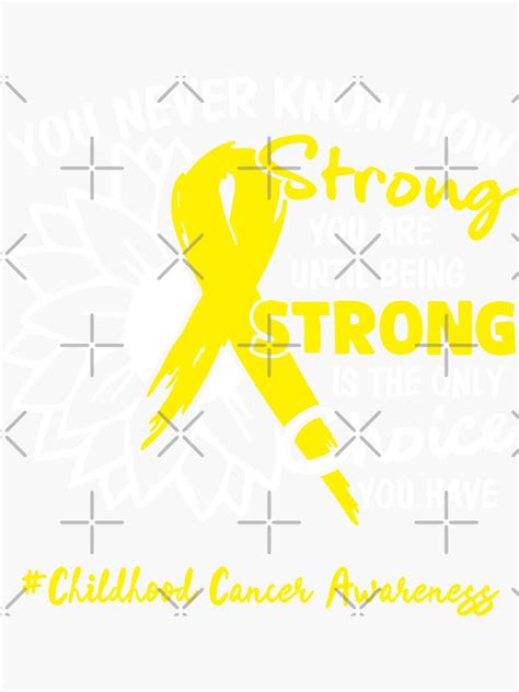 Pegatina Concienciación Sobre El Cáncer Infantil Nunca Sabes Lo Fuerte