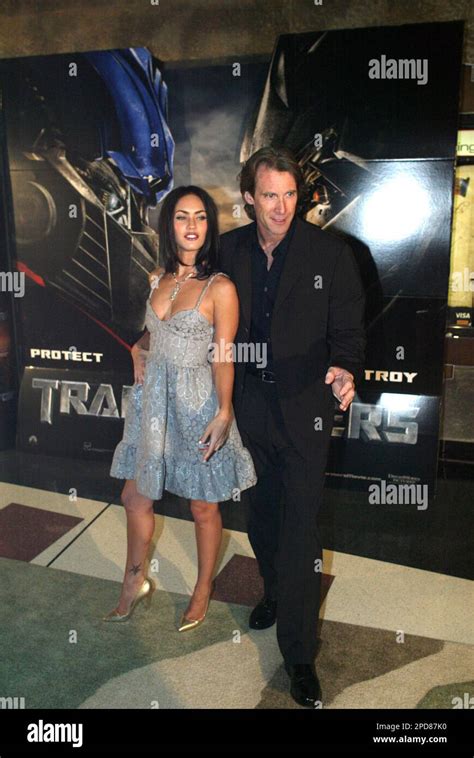 Megan Fox And Michael Bay At The Premiere Of The Movie Transformers
