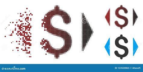 Dispersed Pixel Halftone Regulate Price Icon Stock Vector