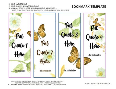 Cute Bookmark Quotes Watercolour Bookmarks With Quote Set Of 4