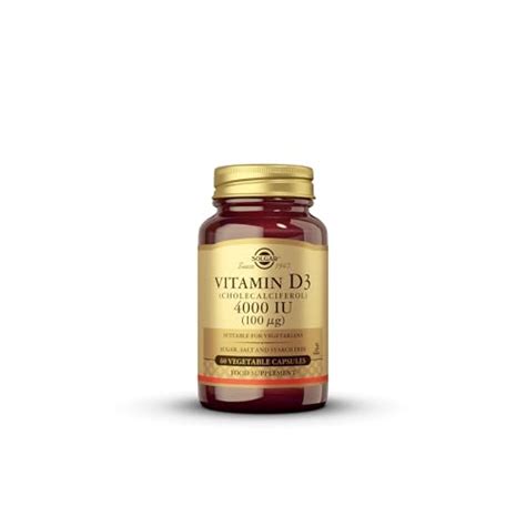 Solgar Vitamin D3 4000 Iu 100 µg Vegetable Capsules Pack Of 60