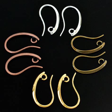 6 Pcs Curvy Ear Wire Hooks With Loop Strong Thick Curved Hook Earrings For Pierced Ears