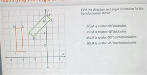 solved find the direction and angle of rotation for the transformation