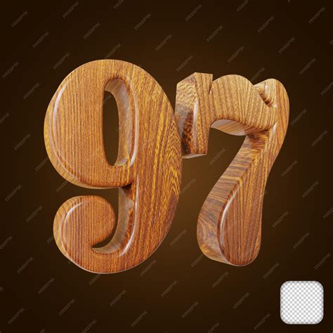 Premium Psd Wooden Number 97 Texture 3d Illustration