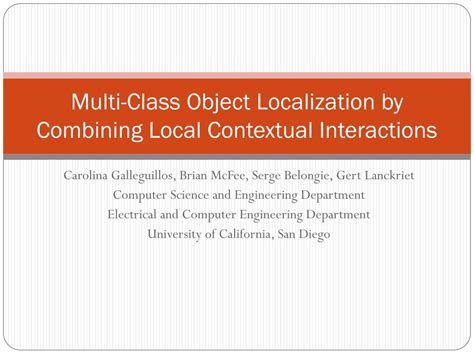Ppt Multi Class Object Localization By Combining Local Contextual Interactions Powerpoint