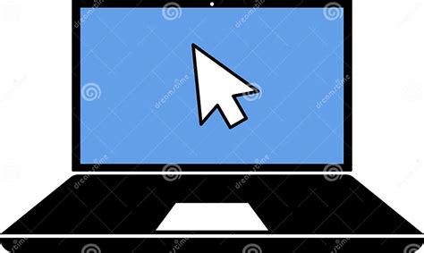 laptop with cursor on screen click in laptop vector icon computer