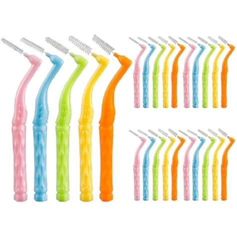 Eishow 25pcs L Shaped Interdental Brushes Braces Toothbrush Short