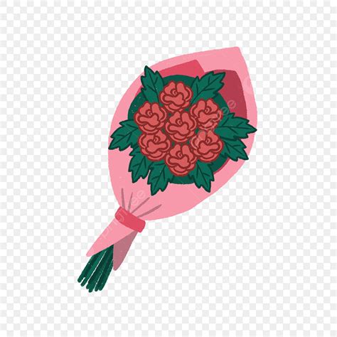Ilustración De Ramo De Rosas De San Valentín En Estilo Dibujado A Mano
