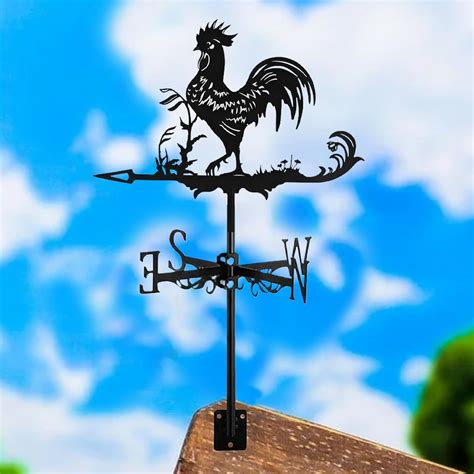 Cucufa Weather Vane Rooster Shape Iron Weathervane Roof