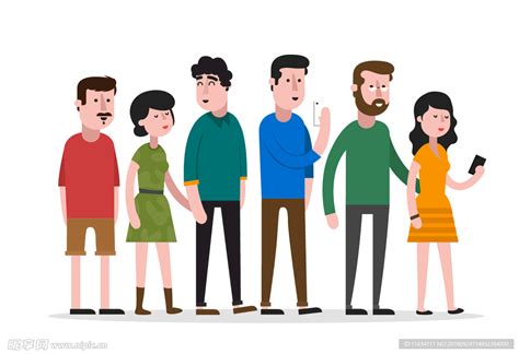 排队矢量设计图卡通设计广告设计设计图库昵图网