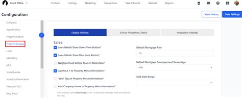 Configure Property Search And Display Settings Front Office