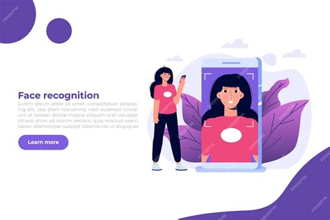 Premium Vector Biometric Security Identification Face Recognition System Concept Vector