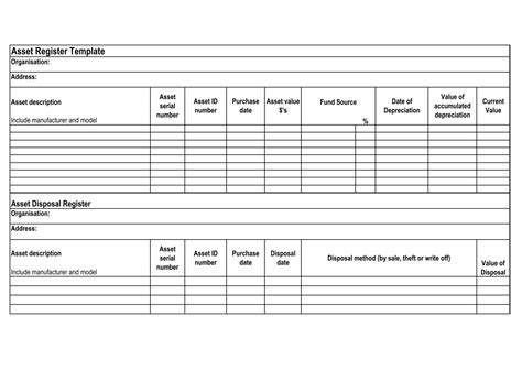 Asset Register Template