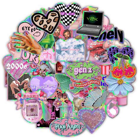 103050pcs Vintage Laser Leopard Y2k Aesthetic Stickers For Girls