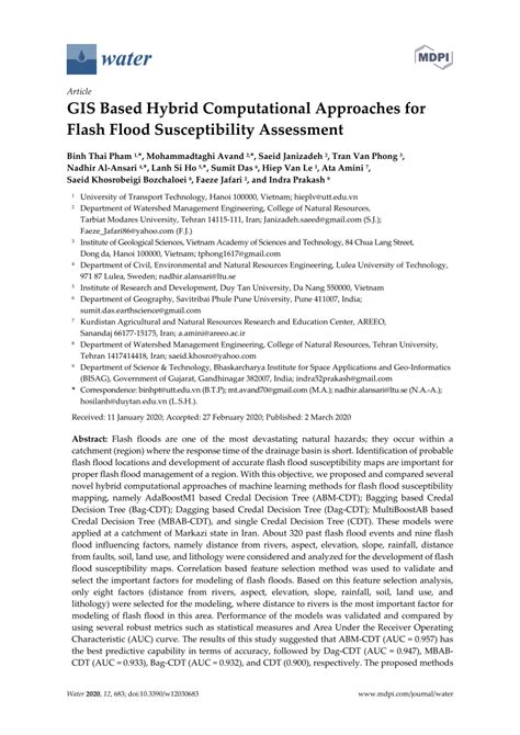 Pdf Gis Based Hybrid Computational Approaches For Flash Flood
