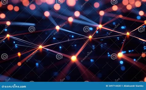 Digital Pathways Connecting Multiple Servers In A Data Center Stock