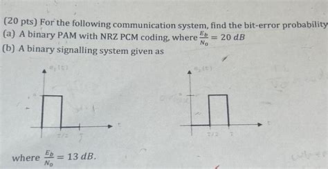 Solved 20 Pts For The Following Communication System Find