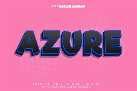 Premium Vector Azure Editable Text Effect Blue Mock Up