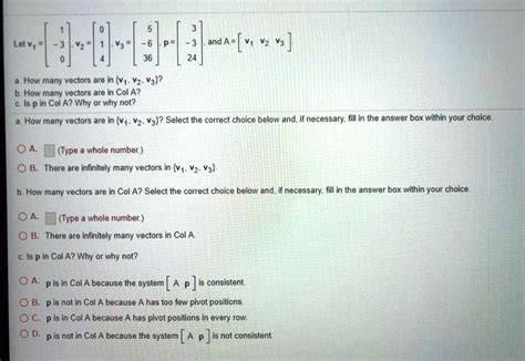 solved let va 3 and a [v vz v3 24 36 how many vectors are in {v4 vz