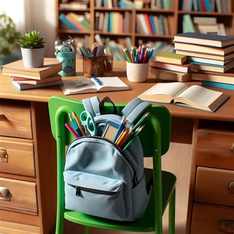 Backtoschool Essentials Background Premium Ai Generated Image