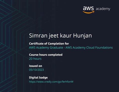 Aws Cloudcertifications Graduatejourney Simran Hunjan