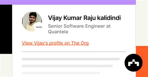 Vijay Kumar Raju Kalidindi Senior Software Engineer At Quantela The Org