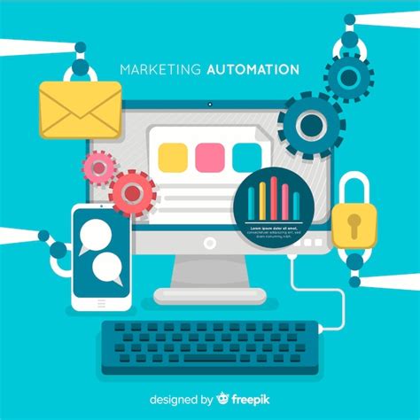 Free Vector Marketing Automation Flat Background