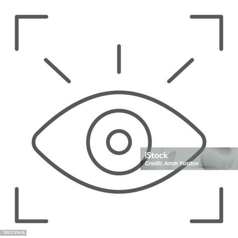 Rétine Scanner Fine Ligne Icône De Reconnaissance Et Dauthentification Les Yeux Signe De Scan