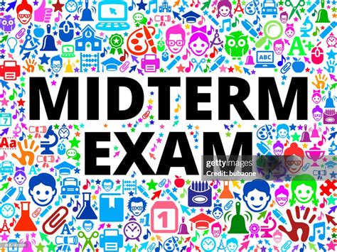 Midterm Exam School And Education Vector Icon Background High Res