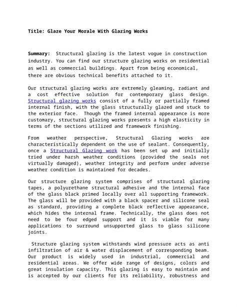 Docx Structure Glazing Works Dokumentips