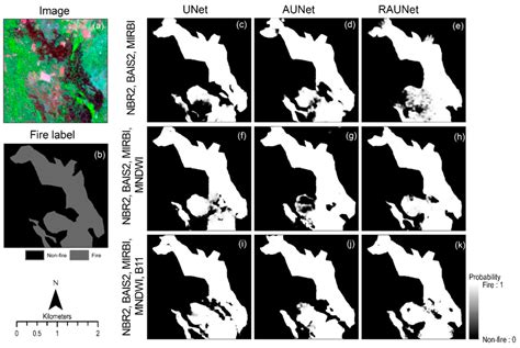 The Predicted Burned Areas Using Three Datasets And Three Trained