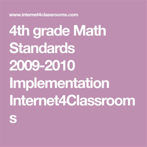 4th Grade Math Standards 2024 Implementation