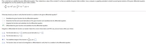 Solved First, verify that y(x) satisfies the given | Chegg.com